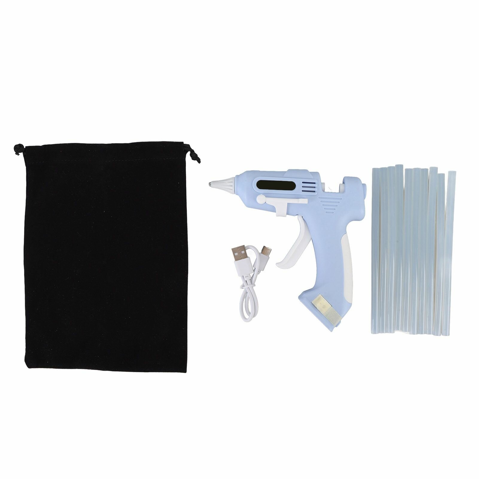 Набор из 10 стержней термоклея диаметром 7 мм, электрический беспроводной клеевой пистолет, портативный, синий