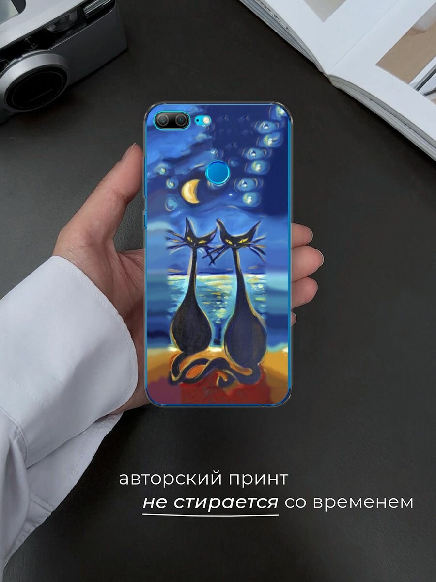 Чехол на Honor 9 Lite / Хонор 9 Лайт с принтом "Влюбленные котики 7" — фото 1