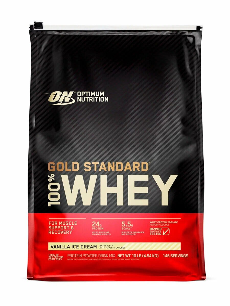 Протеин Optimum Nutrition 100% Whey Gold Standard 4540 г, ванильное мороженое