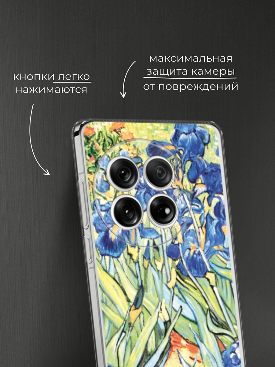 Силиконовый чехол на OnePlus 13 / Ван Плас 13 с принтом "Ирисы Ван Гог" — фото 1