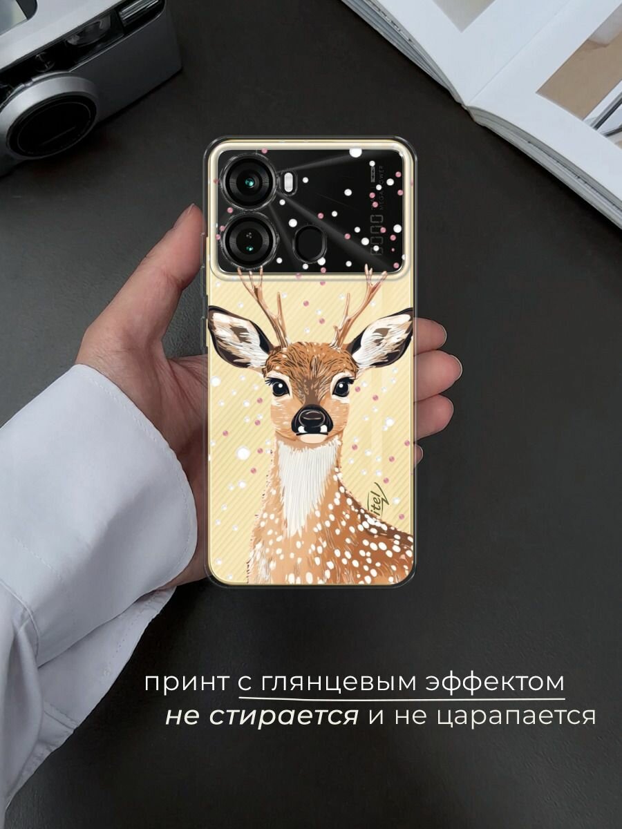 Чехол на Itel P40 / Ител P40 с принтом "Гордый олень 3" — фото 1
