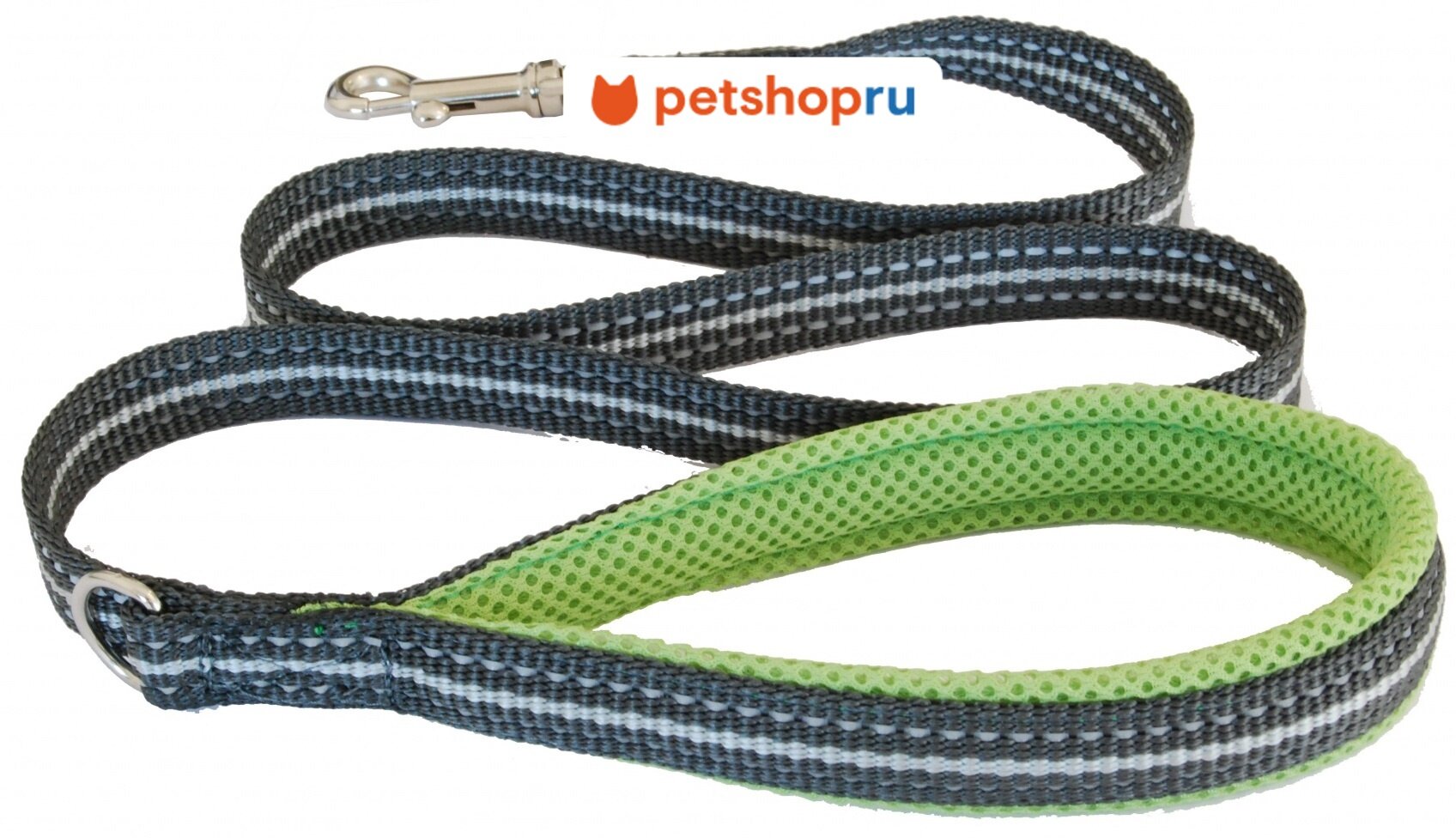 Cortina Мягкий светоотражающий поводок, цвет зеленый, размер M