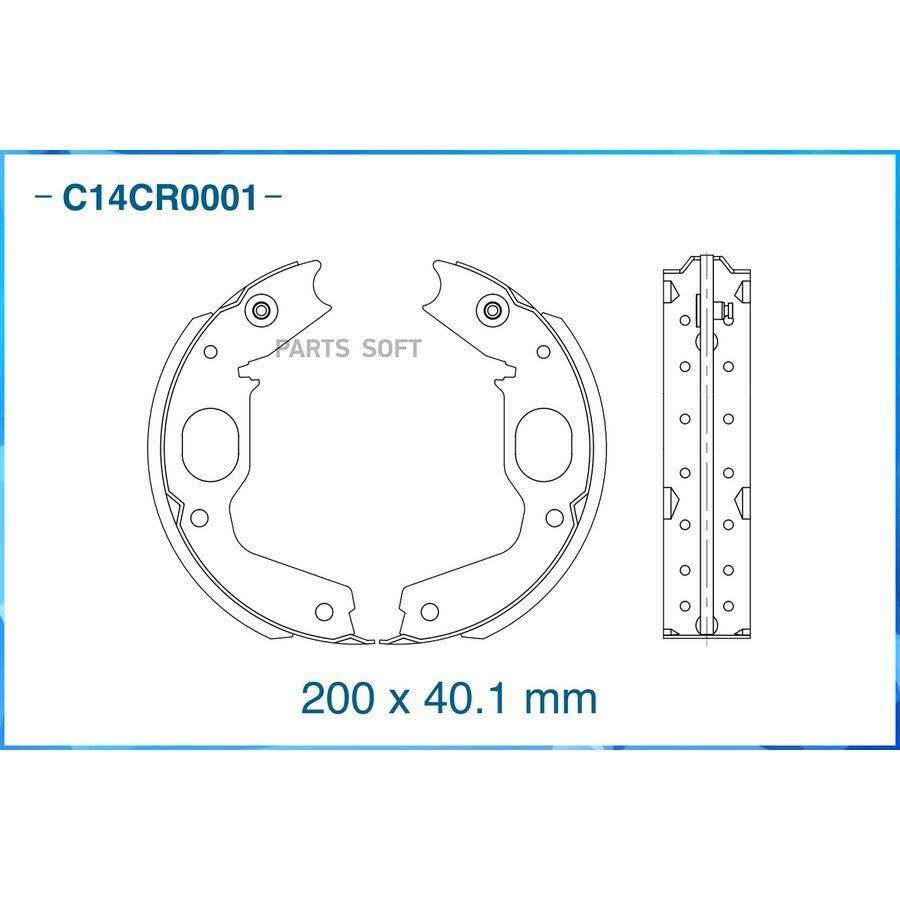 CWORKS Тормозные колодки задние барабанные, Low Metallic