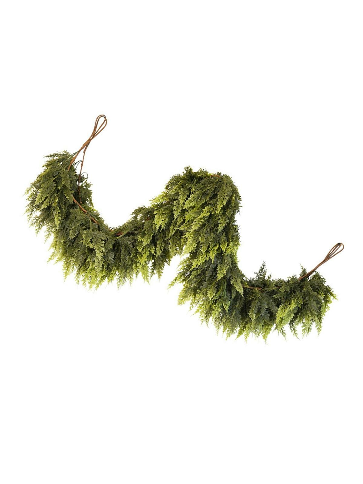 Полностью реалистичные Рождественские венки из искусственного кедра и сосны Гибкие листья 150 см