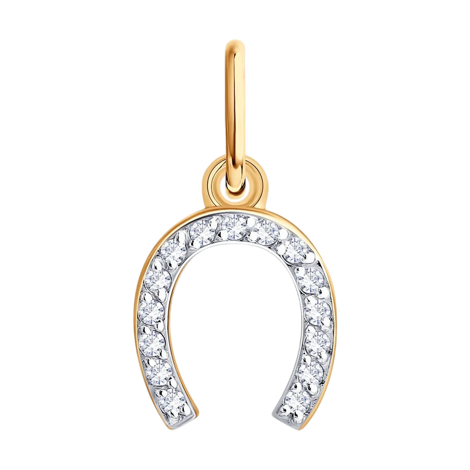 Подвеска Diamant online, красное золото, 585 проба, фианит