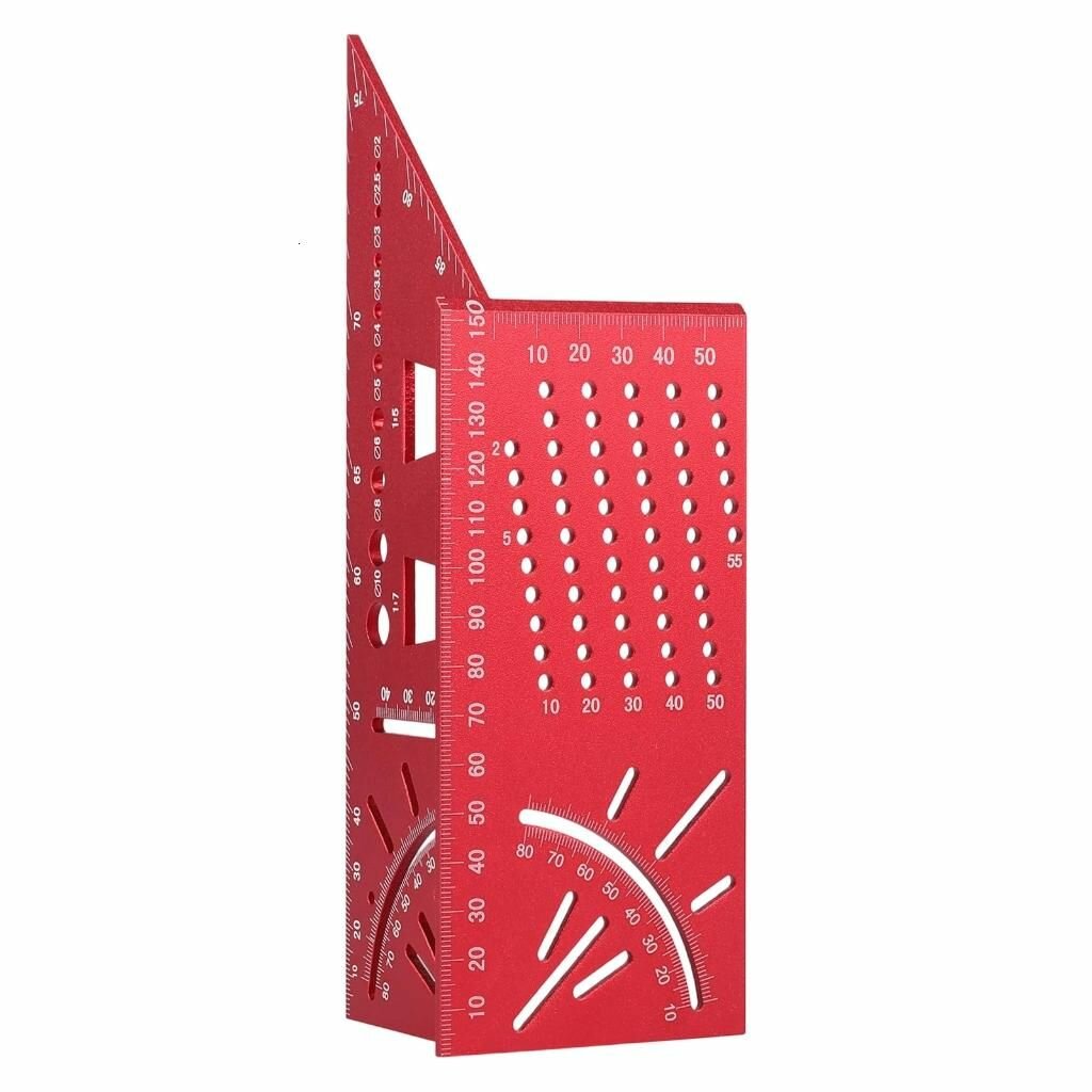 Высокоточный измерительный инструмент из алюминия для деревообработки и столярных работ, красный