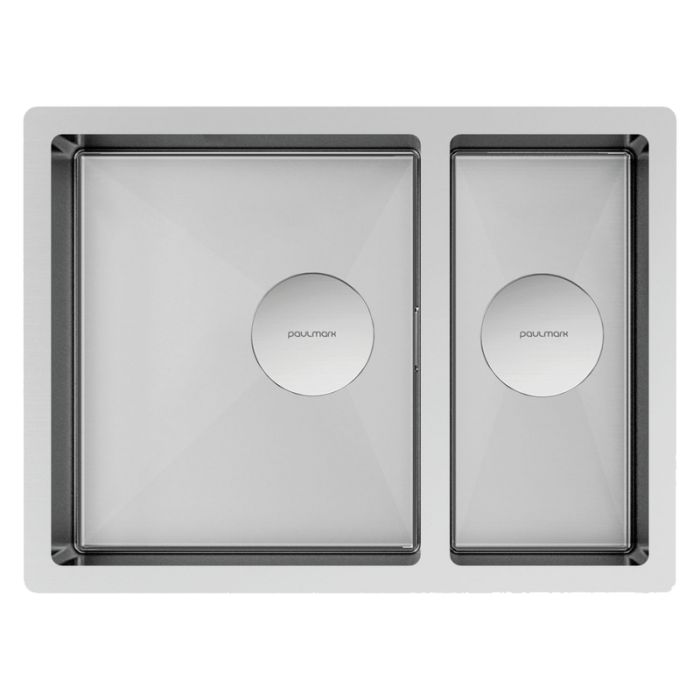 Мойка кухонная Paulmark Next 58/2S UNI PM225844-BS брашированная нержавеющая сталь