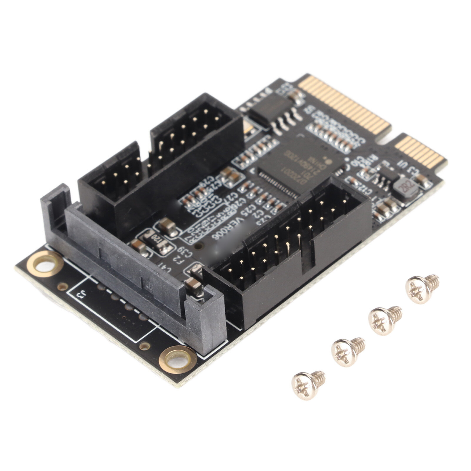 Адаптер Mini PCIe на 4 порта USB 3.0 (19-pin) + питание SATA, для Windows/OS X