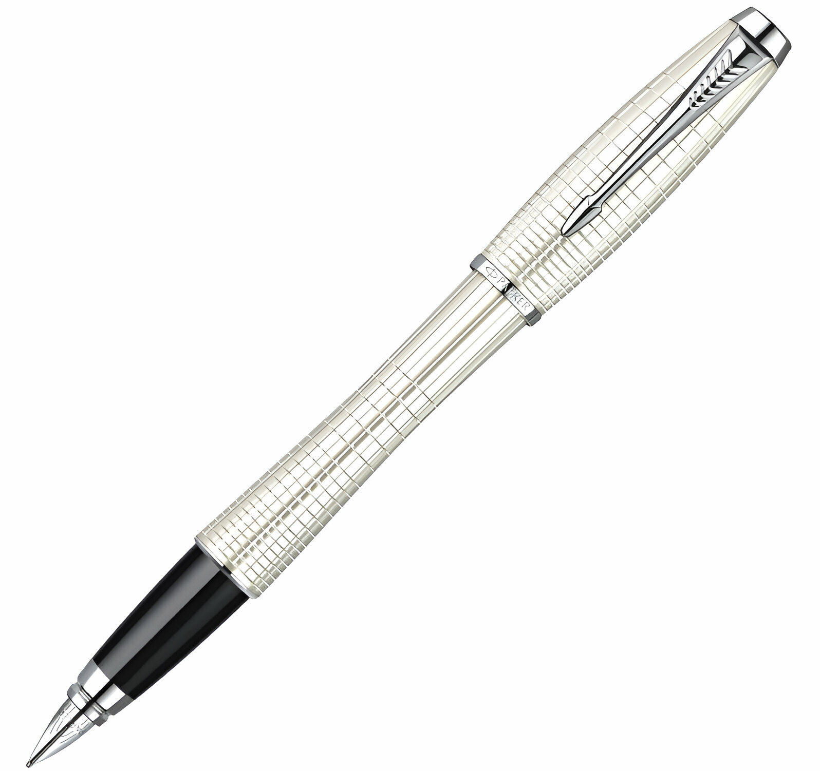 Перьевая ручка Parker Urban Premium, Pearl Metal Chiselled CT, 0.8 мм