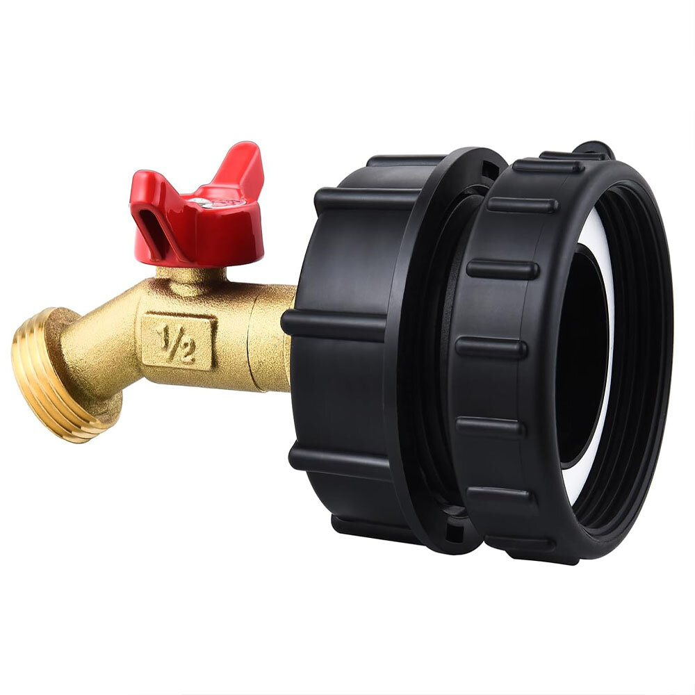 Переходник с Тонкой Резьбой 2,44 дюйма для Тотализатора IBC объемом 275-330 Галлонов + Грубая Резьба 2,36 дюйма