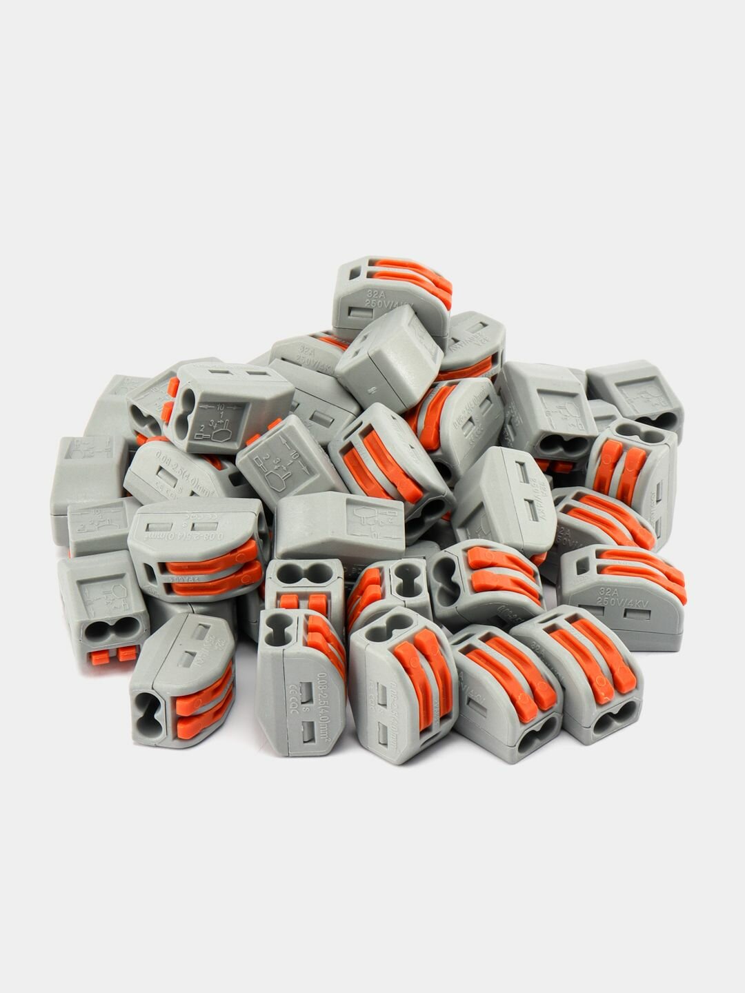 Соединительная клемма 2-х проводная (СМК222-412) аналог WAGO, 50 шт.