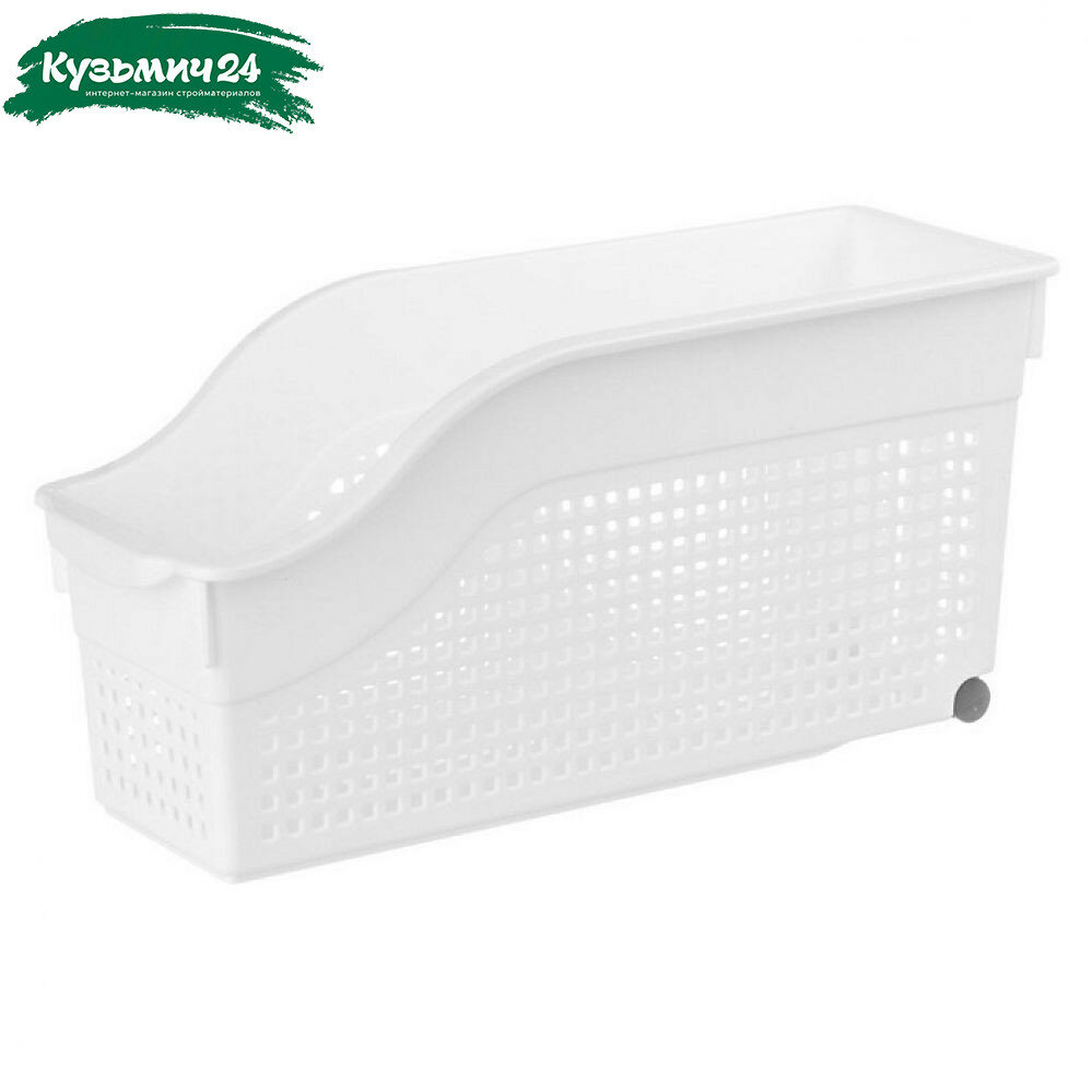 Контейнер хозяйственный Виолет Лофт на колесах 355х130х170 мм белый