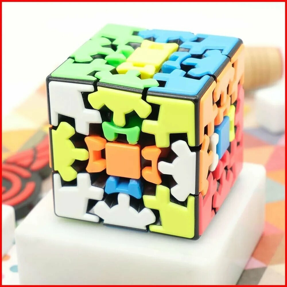QiYi MoFangGe Gear 3x3 Кубик Рубика Черный Пластик / Головоломка