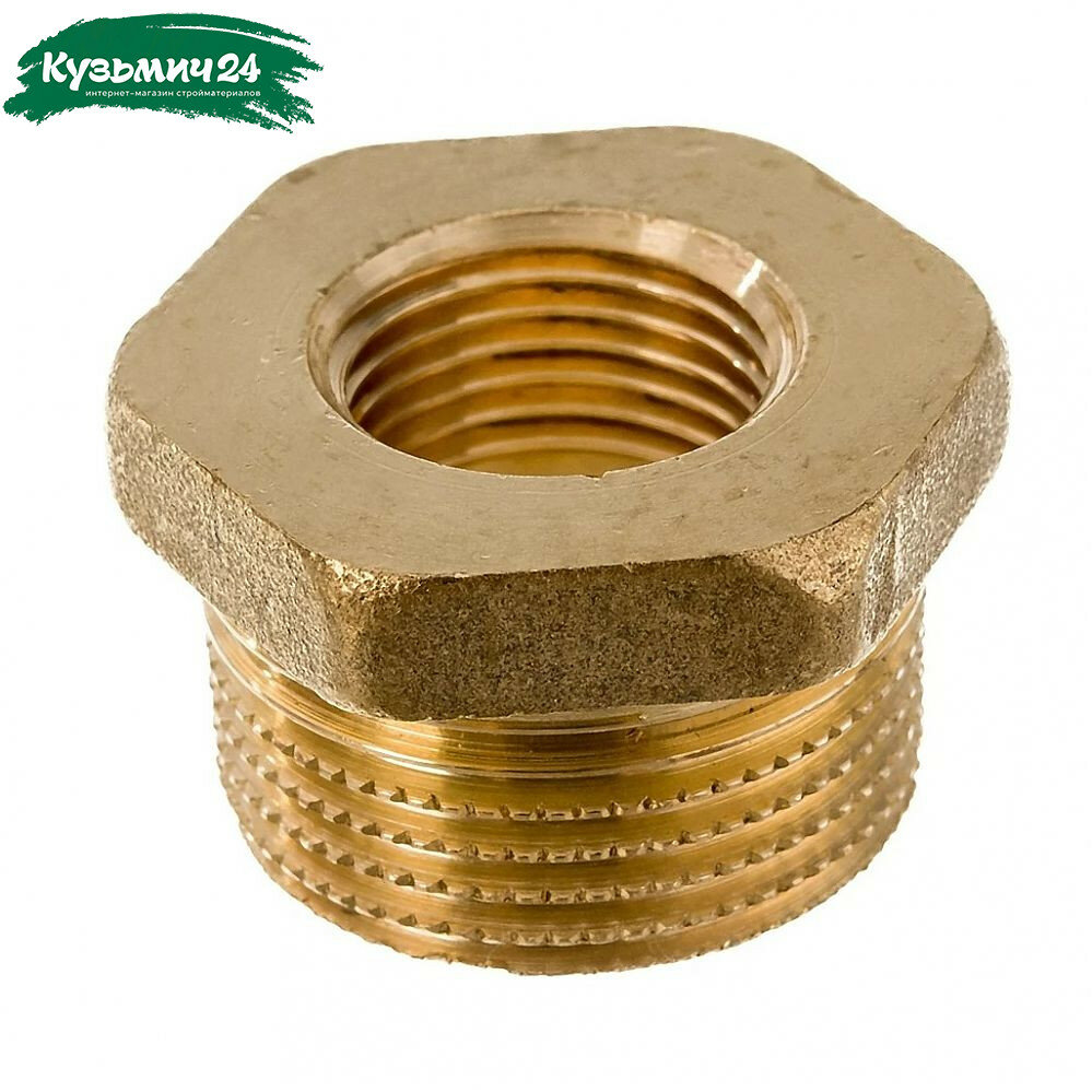 Футорка резьбовая Elsen 1"-1/2", НР-ВР, EBF19.1012, переходная, латунь
