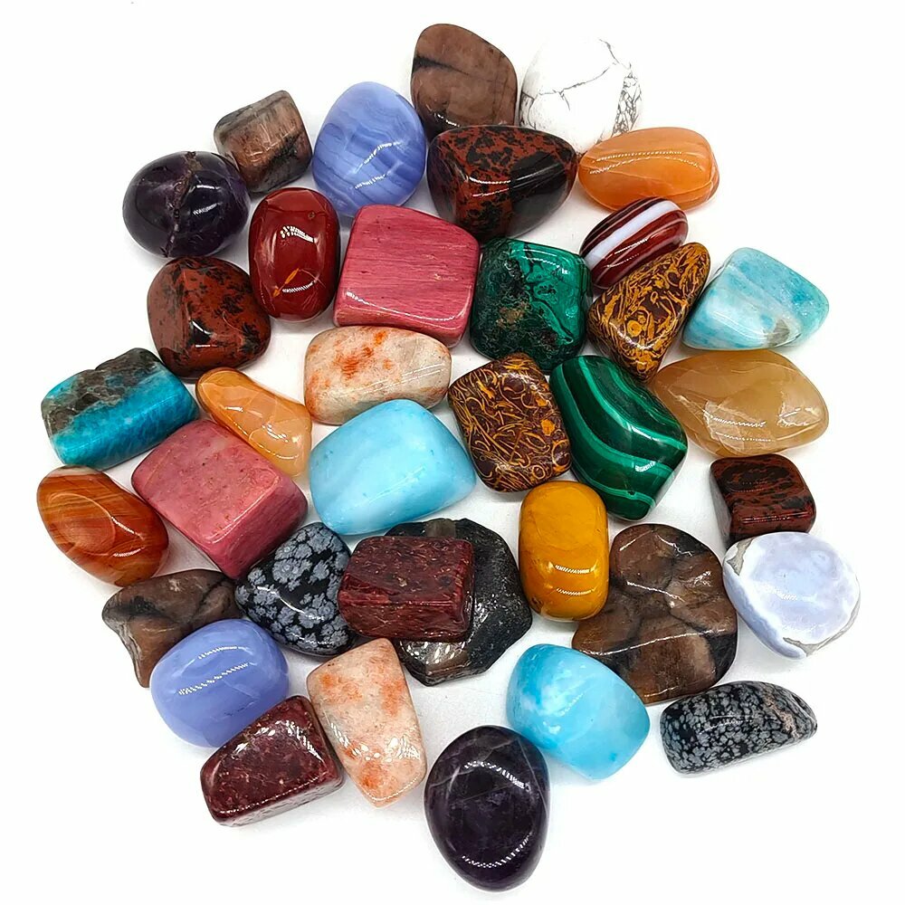Натуральные кристаллы малахита, лунного камня, кварца Бирюзовый, 500g, Random Stones
