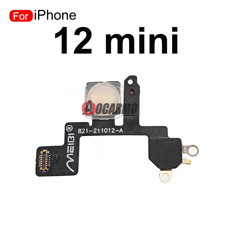 Для iPhone 12/12 Pro Max/12 Mini/12Pro Вспышка с верхним шумоподавлением Микрофон Гибкий кабель Запасные части для ремонта iPhone12mini (AAA