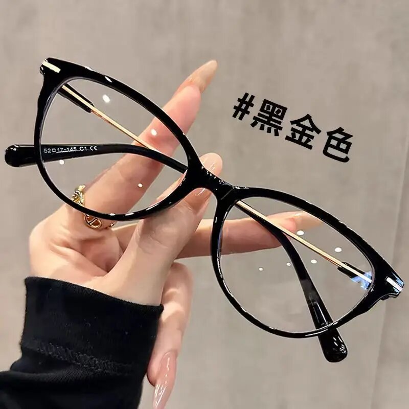 MOONBIFFY Женские очки "кошачий глаз" для чтения с синим светом Black gold, +100