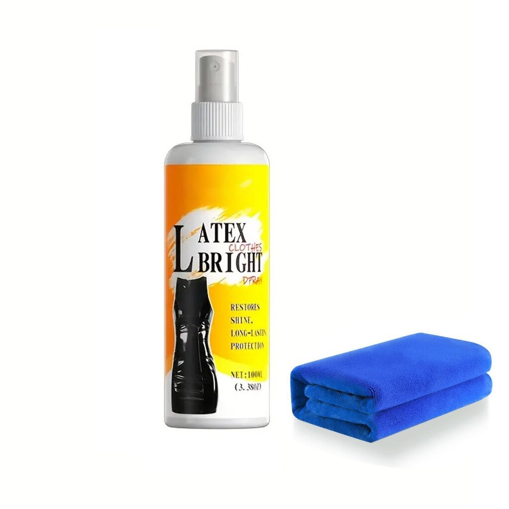 Latex Garment Shine Sprays 100ml Towel Included Long Lasting Luster Waterproof Formula Safe For Skin Night Event Ready