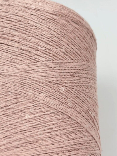 Пряжа Пайетки 3мм на хлопке 1138-1 пепел-роза с прозрачными пайетками т5в (200г/1500м)