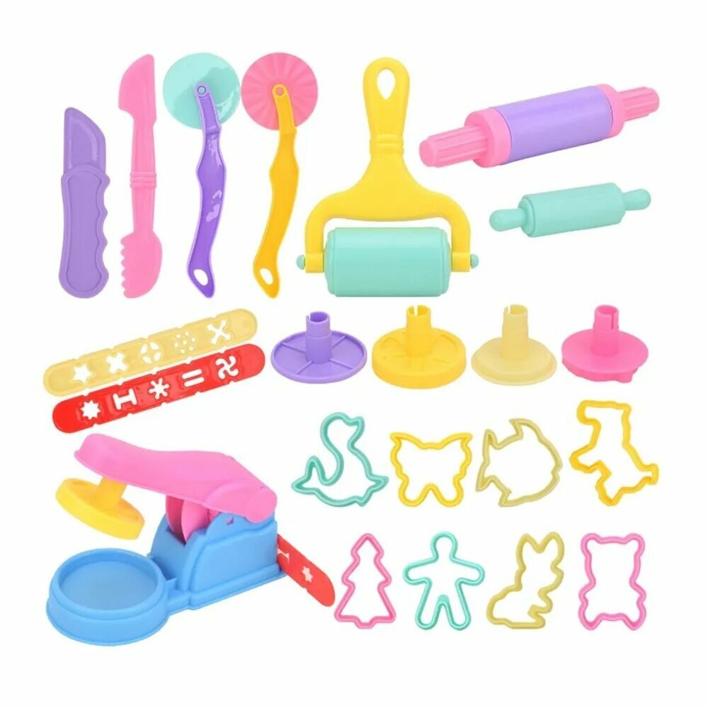 Дети исследуют набор теста с формочками животных Веселые познавательные опыты