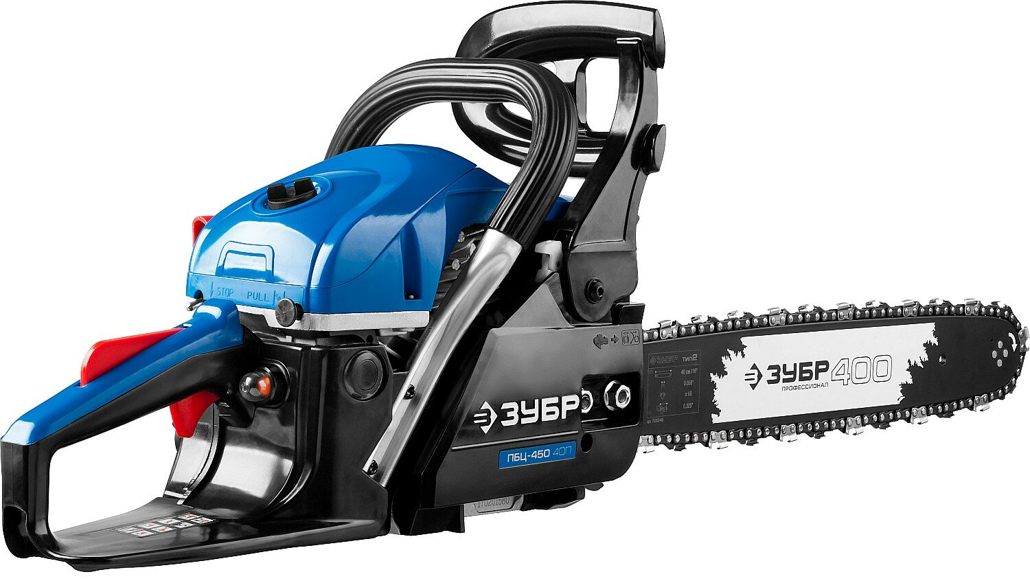 ЗУБР 45 см3, 40 см, бензопила, Профессионал (ПБЦ-450 40П)