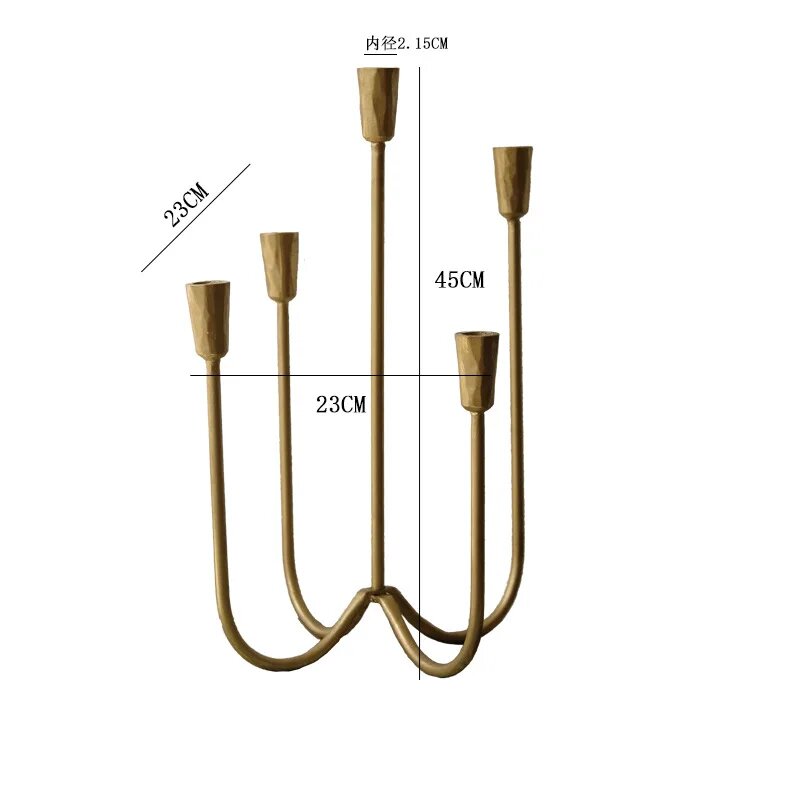 Винтажный чугунный 5-коничный подсвечник B