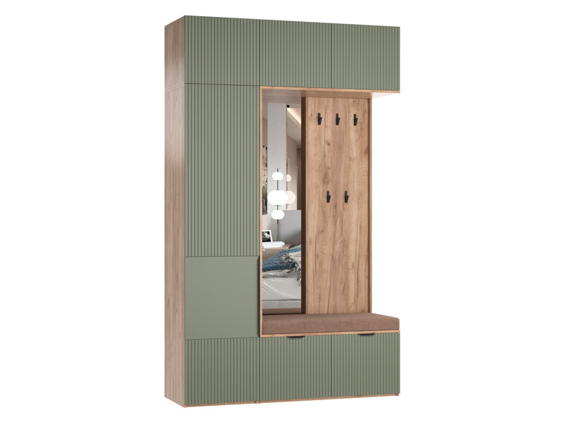 Прихожая в коридор "Тайлер 2" 135х240х50 Дуб крафт табачный / Фентале