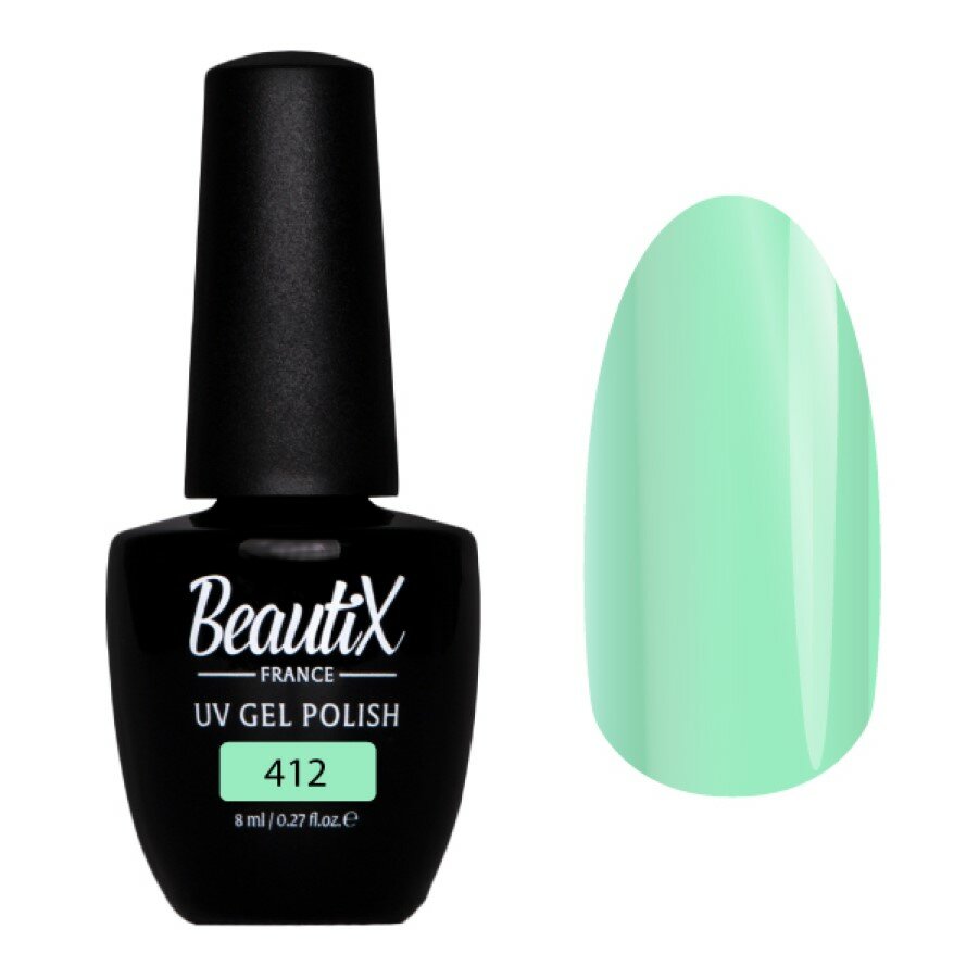 Гель-лак BeautiX UV Gel Polish для ногтей 412, 8мл. Салатовый