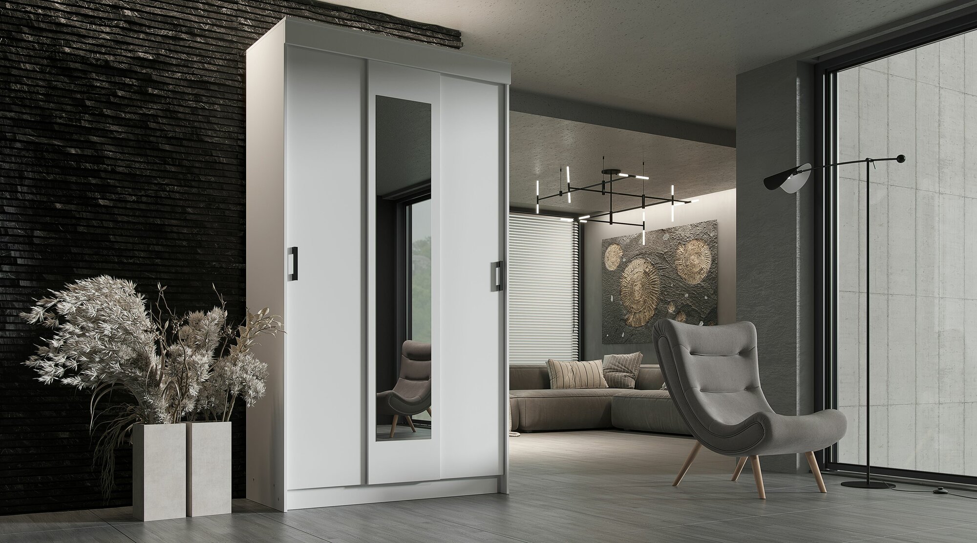 ЛДСП Шкаф-купе Эко Белый гладкий (Эра)