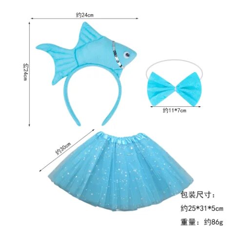 Детский костюм золотая рыбка полиэстер 3-8 лет Blue