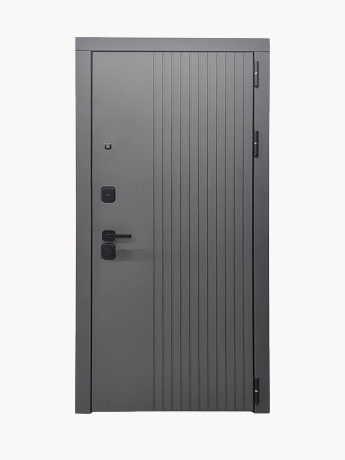 Входная металлическая дверь с терморазрывом Foreman Ф-15 с зеркалом 2050x860 мм, левая, Графит/Белый Матовый