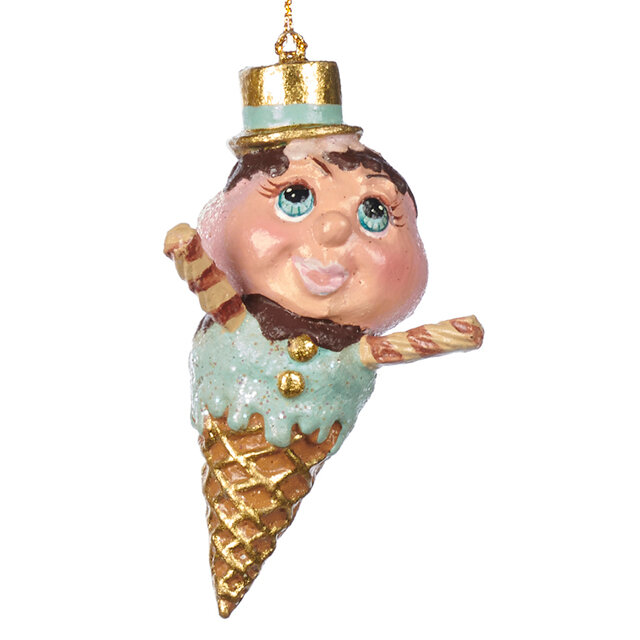 Елочная игрушка Месье Джелато 11 см голубая, подвеска, Goodwill, B89155-2