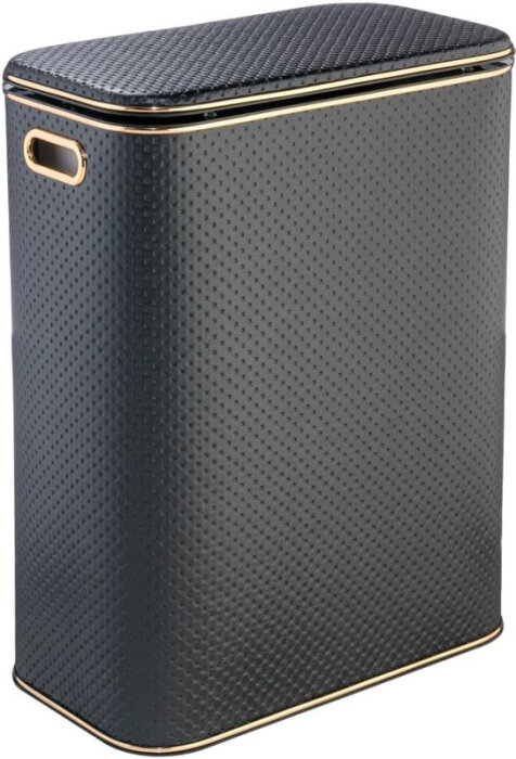 Корзина для белья Geralis PBG-Bb черная, золото, стандартная