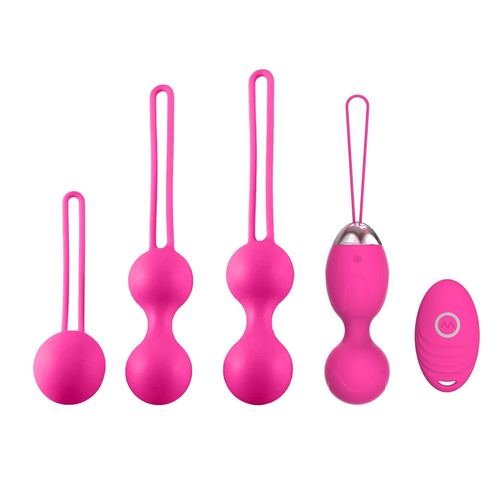 Медицинский силиконовый вибратор Кегеля, 5 шт, шарики для упражнений, затягивающий шарик, безопасный Вагинальный Массажер для женщин, игрушка для взрослых 5pcs set