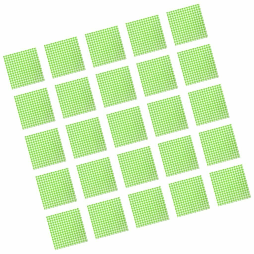 200шт Эффективные бумаги для выпечки 22x22см разноцветные, Зеленая сетка