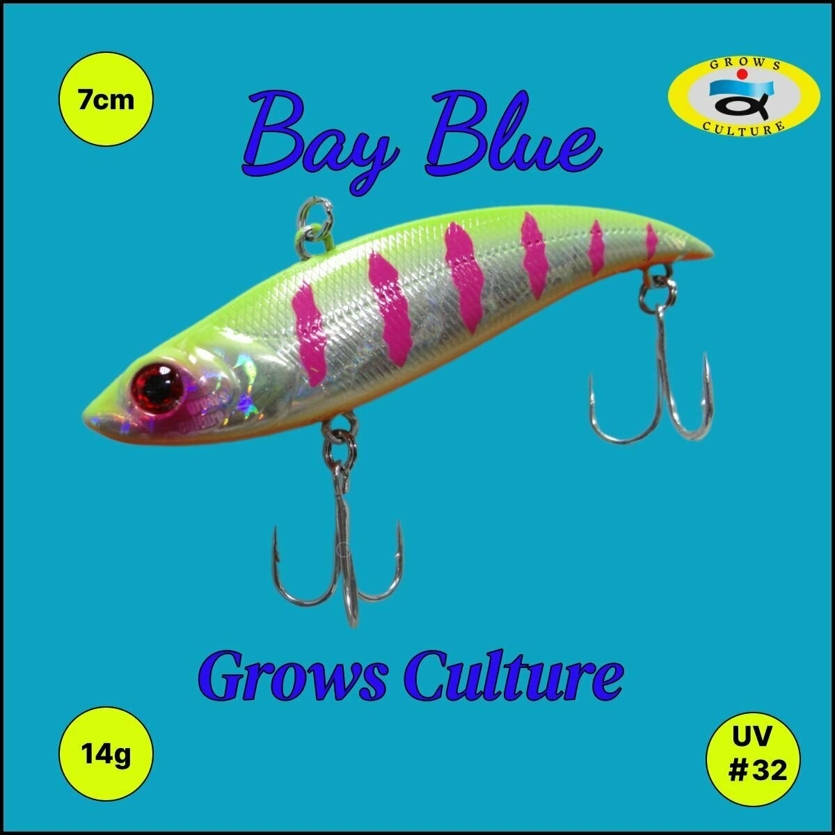 Воблер, виб, раттлин Bay Blue 7см.14гр. цвет UV 32 На судака, щуку, окуня.