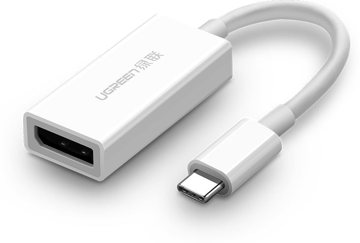 Адаптер USB-C-DisplayPort Ugreen, 4K@60Гц, 15см, цвет белый (40372)