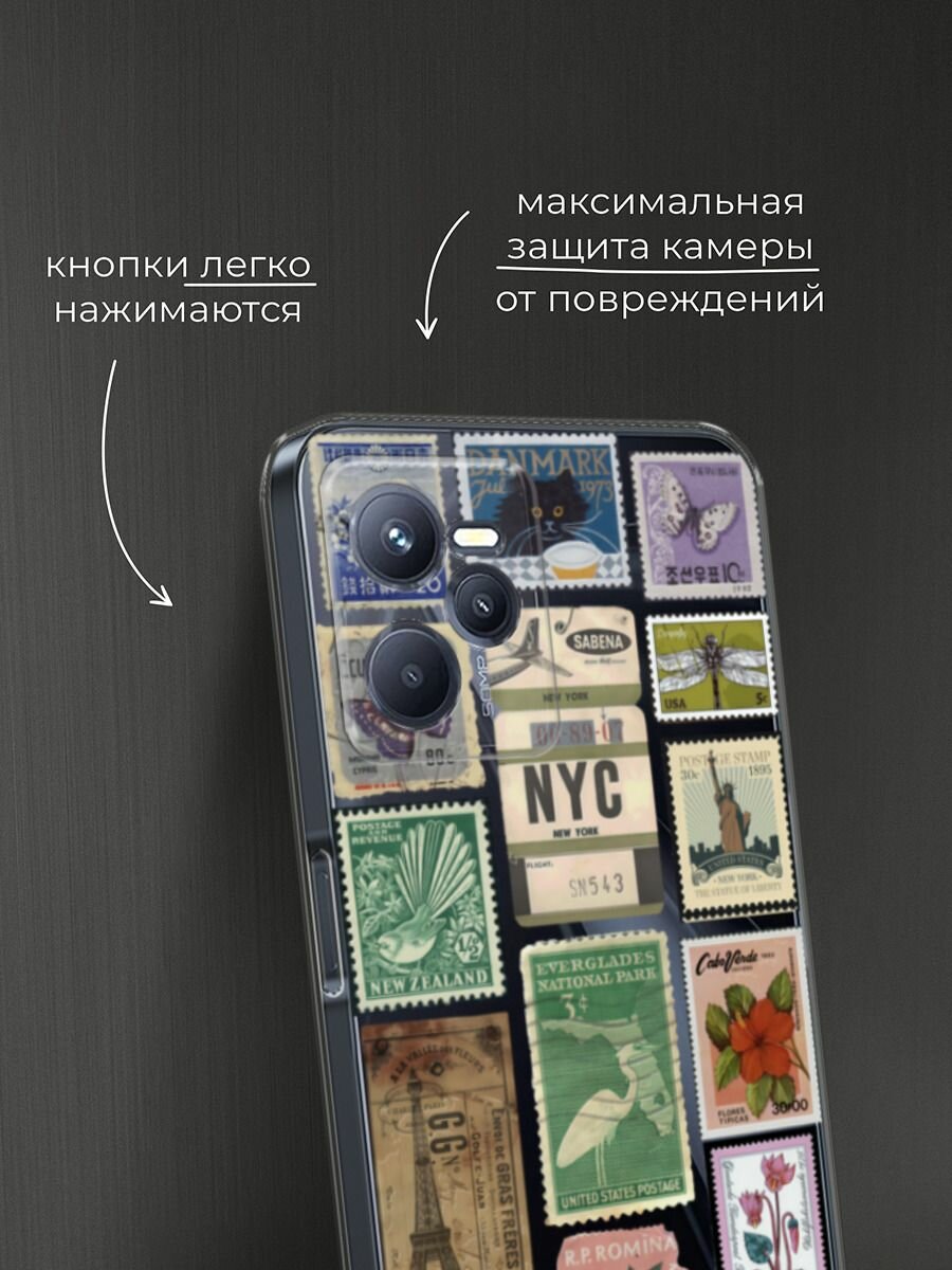 Силиконовый чехол на Realme C35 / Реалми C35 с принтом Марки — фото 1