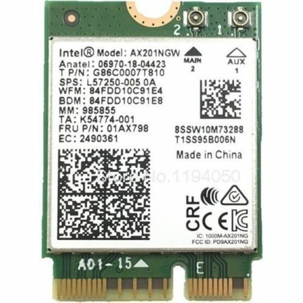 Intel Компьютер AX201. NGWG. NVW Wi - Fi 6 AX201, 2230, 2x2 AX+BT, No vPro ,999TD0 985855