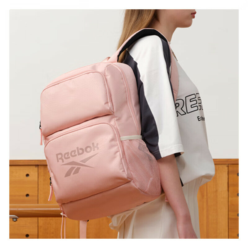 Рюкзак Reebok, Multi-Compartment Backpack for Men Water-Resistant Commuter, большая вместимость, водонепроницаемый, с множеством карманов, городской, школьный, для мужчин, розовый