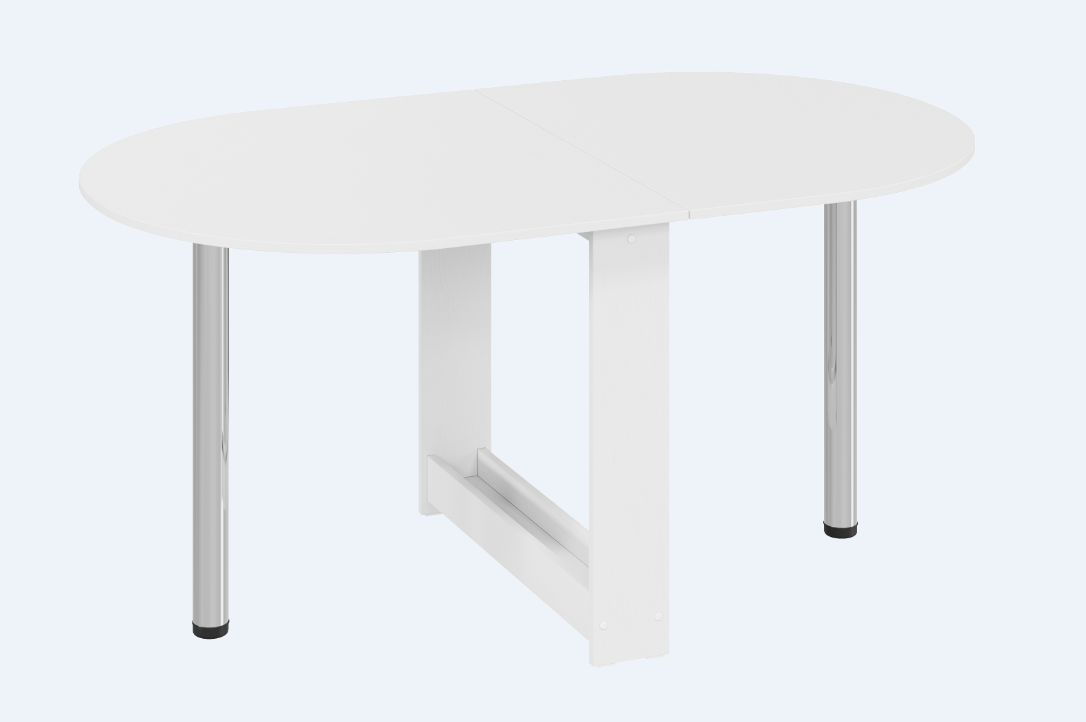 Стол раскладной, BUDUNOV GROUP, Рейн тип 1, Белый, стол обеденный, 155х90х73 см.