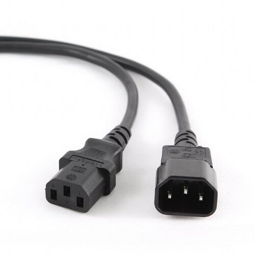 Кабель питания сист. блок-монитор Cablexpert PC-189, 1.8м, C13-C14, 6А, черный, с заземлением