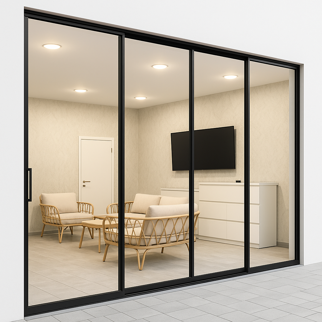 E-slide безрамная раздвижная система — комплект направляющих и фурнитуры