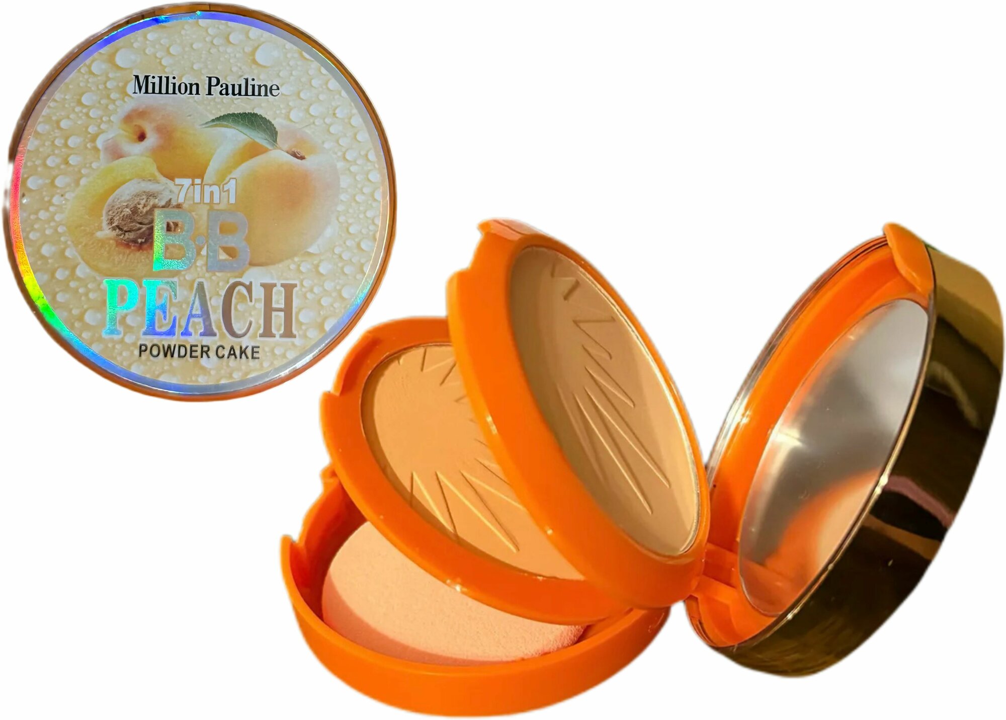 Пудра для лица увлажняющая, Powder Cake PEACH, Тон 02, 24 гр