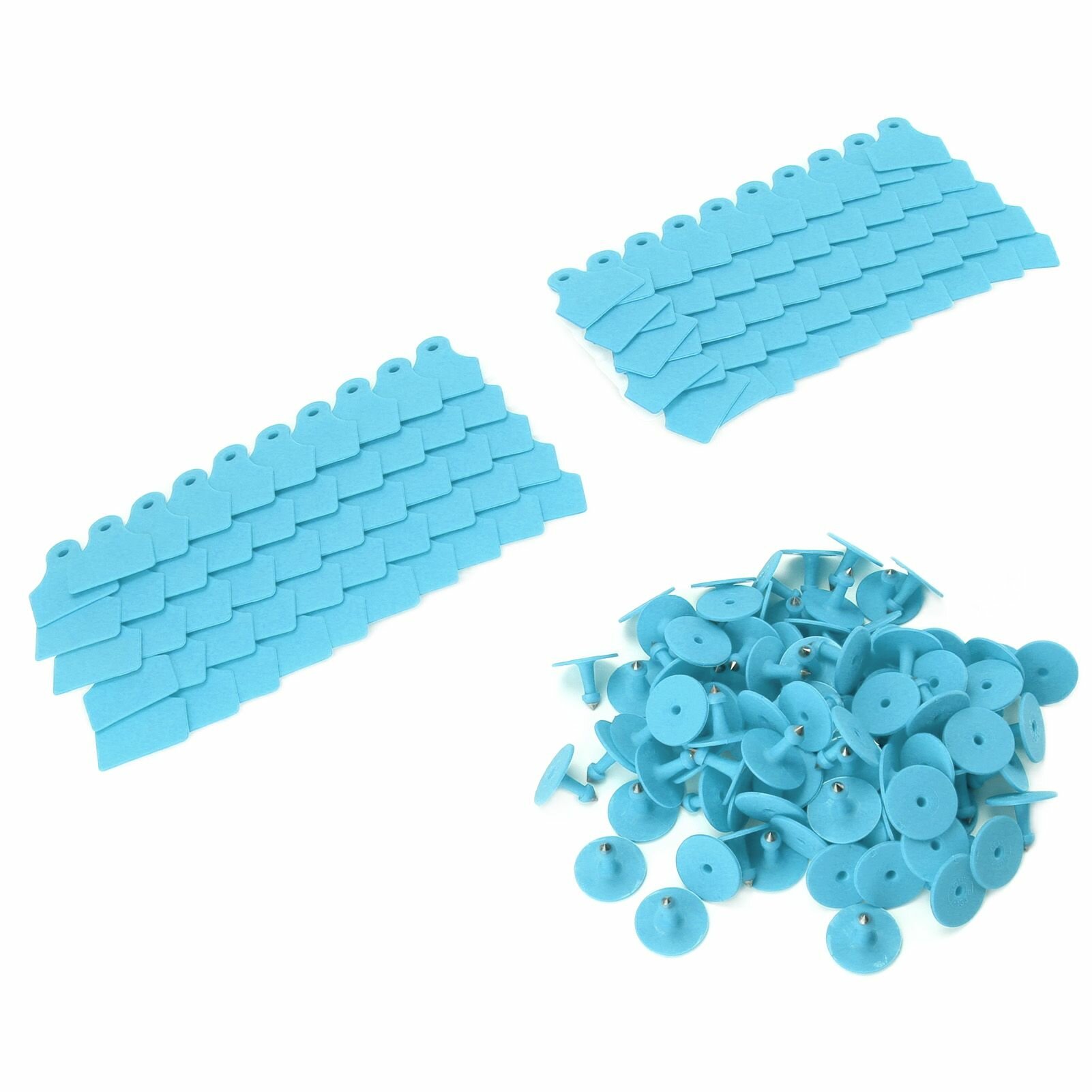 100 комплектов пластиковых бирок для ушной идентификации скота, идеально подходят для овец, крупного рогатого скота и свиней, размер бирки 5x4 см