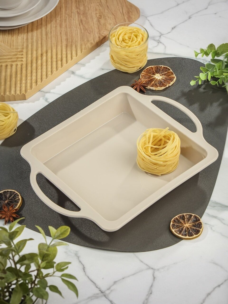 Силиконовая форма для выпечки квадратная, 23.5 см, с металлическим каркасом, Daniks, Pollen