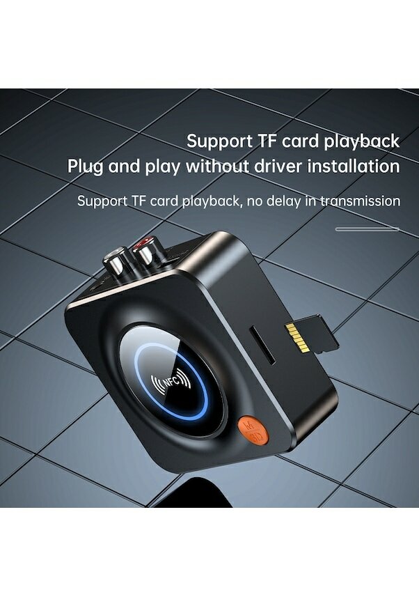 5.1 Беспроводной приемник Bluetooth NFC автомобильный адаптер Bluetooth HIFI с поддержкой звонков, с кардридером TF для воспроизведения MP3