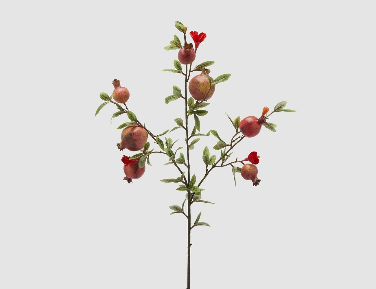 Декоративная искусственная ветка гранаты меридио, пластик, красная, 76 см, EDG 2500030A240