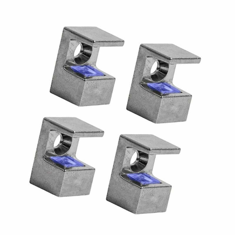 1 комплект из 4-х безвинтовых зажимов для ламината стекла регулируемой толщины-087 серебристый с проволокой