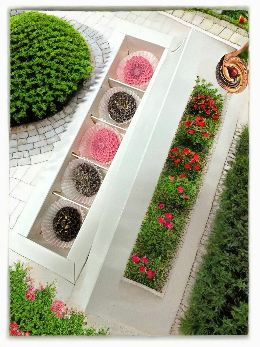 Набор мини-шоколадных хризантем ручной работы, молочный шоколад, глазурь, 5 шт.